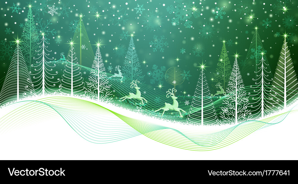Christmas card with magic reindeer Royalty Free Vector Image