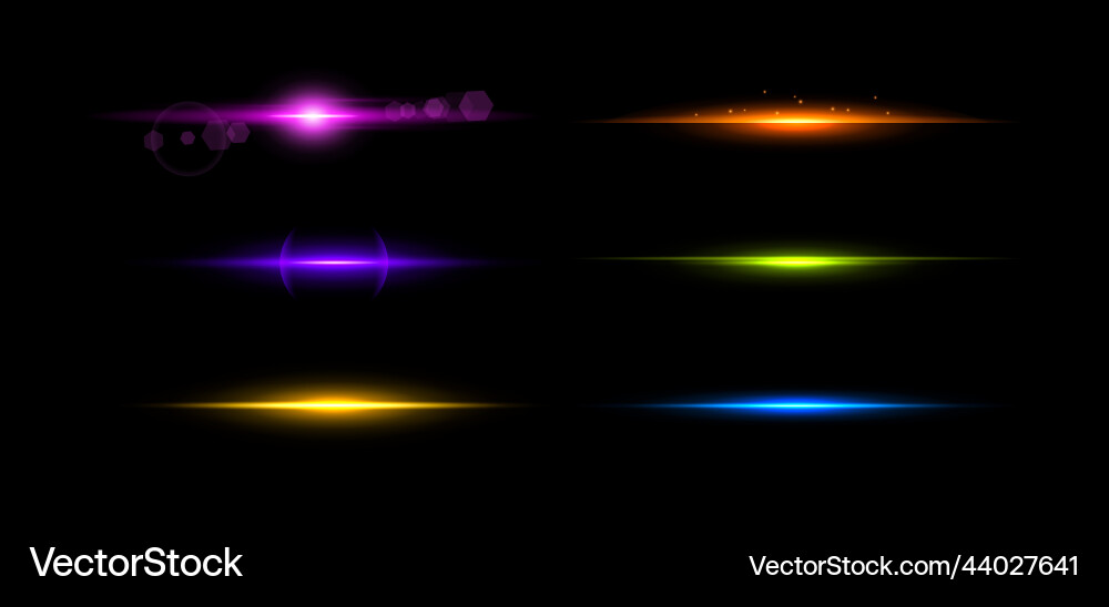Neon dividers glow backlight separators electric Vector Image