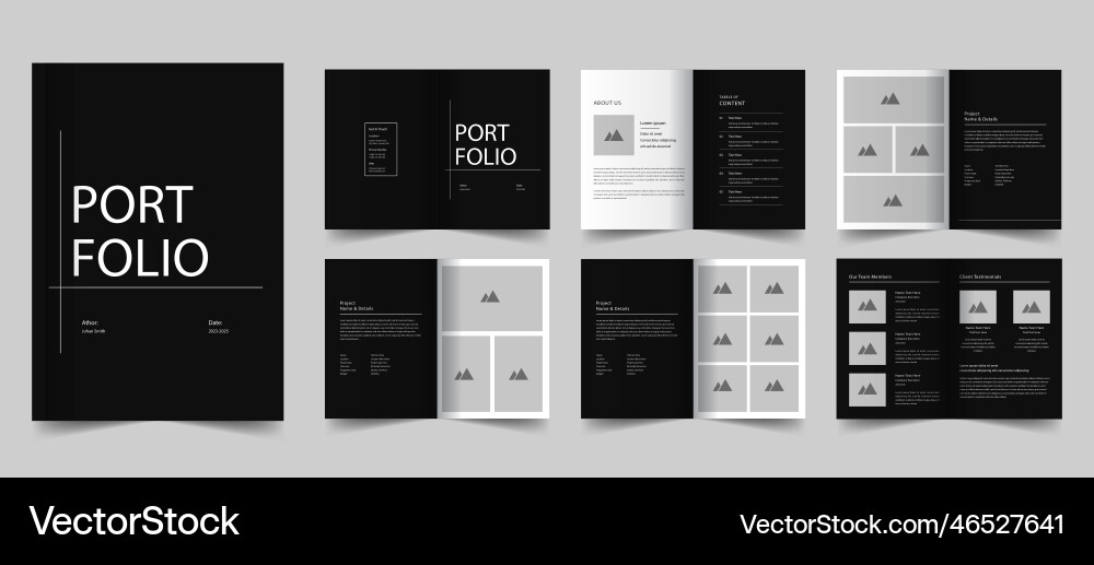 Portfolio template Royalty Free Vector Image - VectorStock