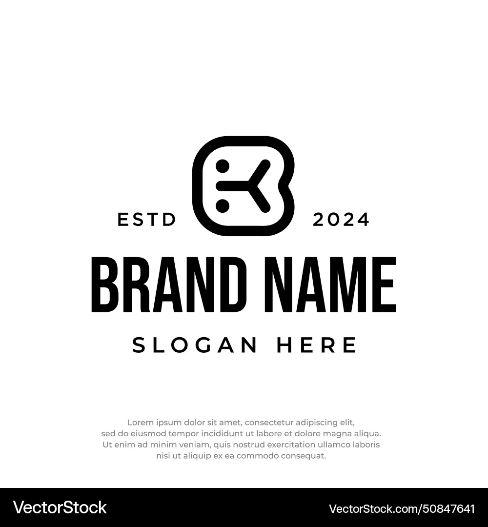 Simple letter k logo template Royalty Free Vector Image