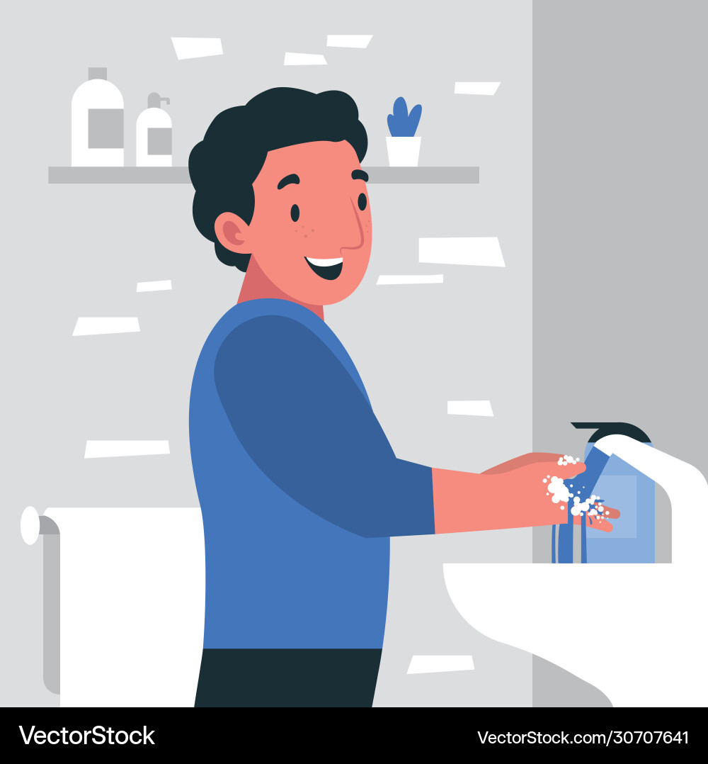 Wash hand Royalty Free Vector Image - VectorStock