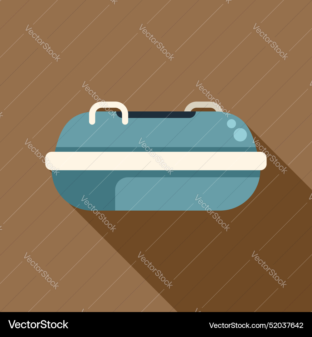 Blue inflatable life raft floating on the water Vector Image