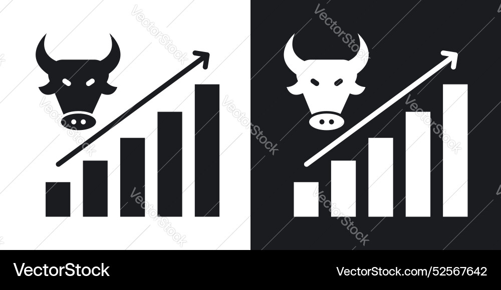 Bull market icon set on white background Vector Image