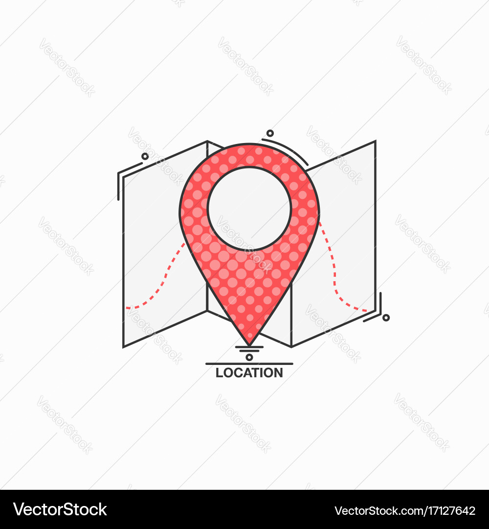 Check point creative symbol concept flat thin Vector Image