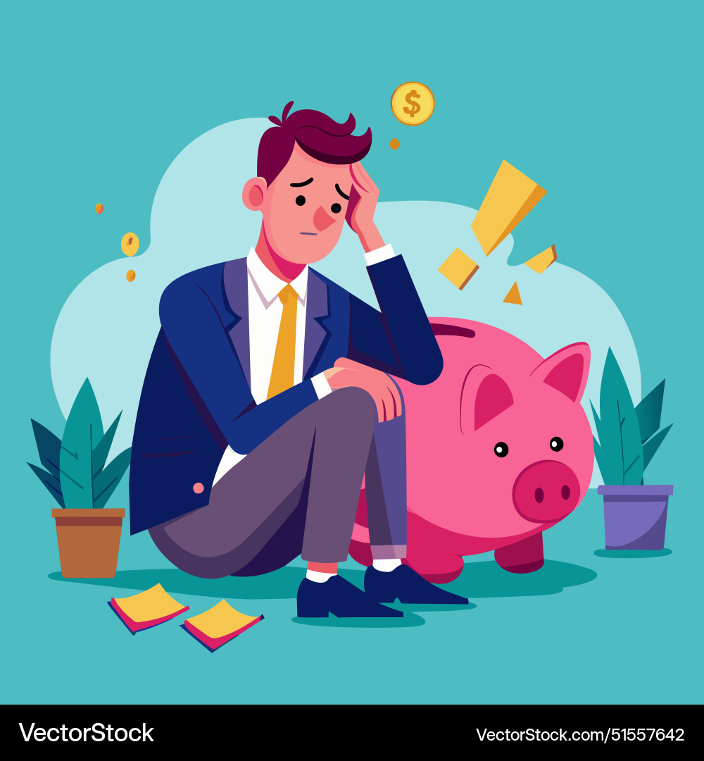 Debt and loan problem financial mistake poverty Vector Image