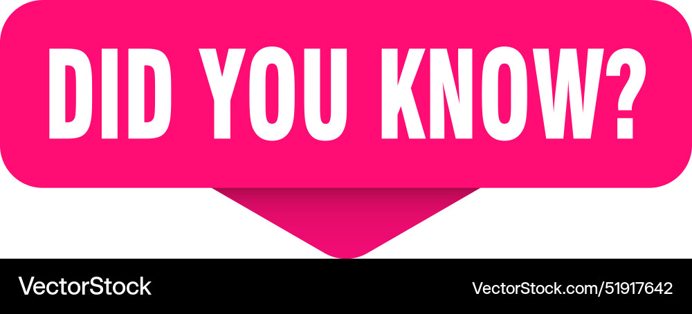 Did you know sticker did you know sign on Vector Image