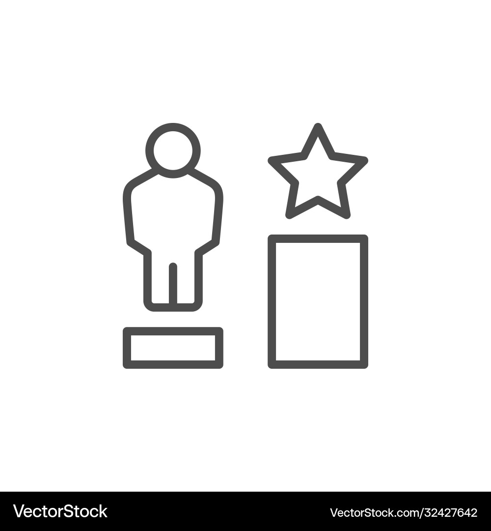 Growth personal rate line outline icon Royalty Free Vector