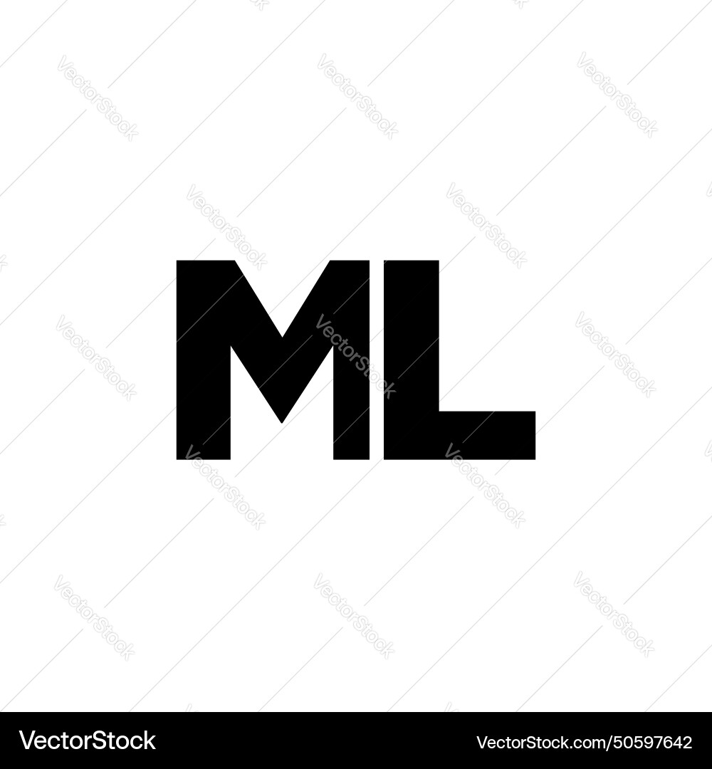 Letter m and l ml logo design template minimal Vector Image
