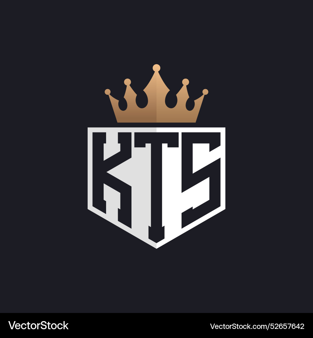 Luxury kts logo with crown elegant initials Vector Image
