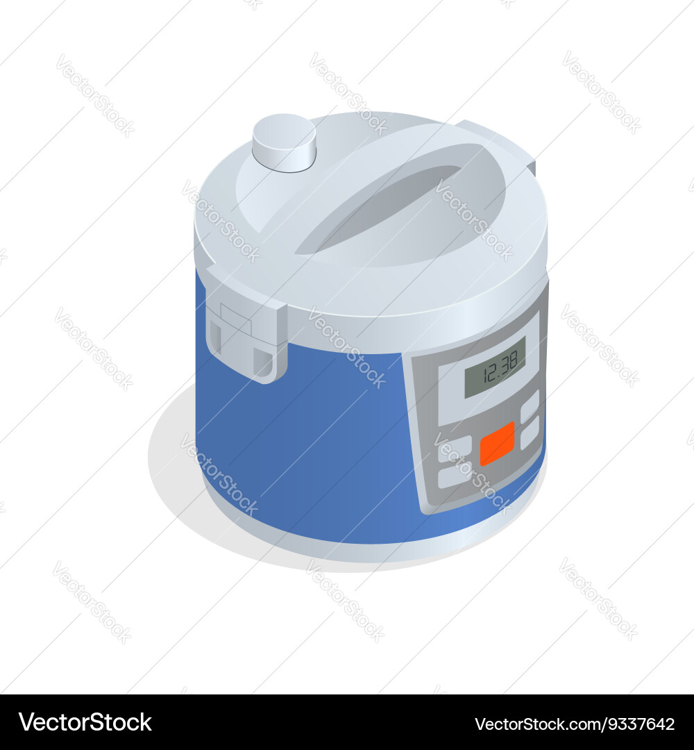 Multi cooker crock-pot multivarka isolated Vector Image