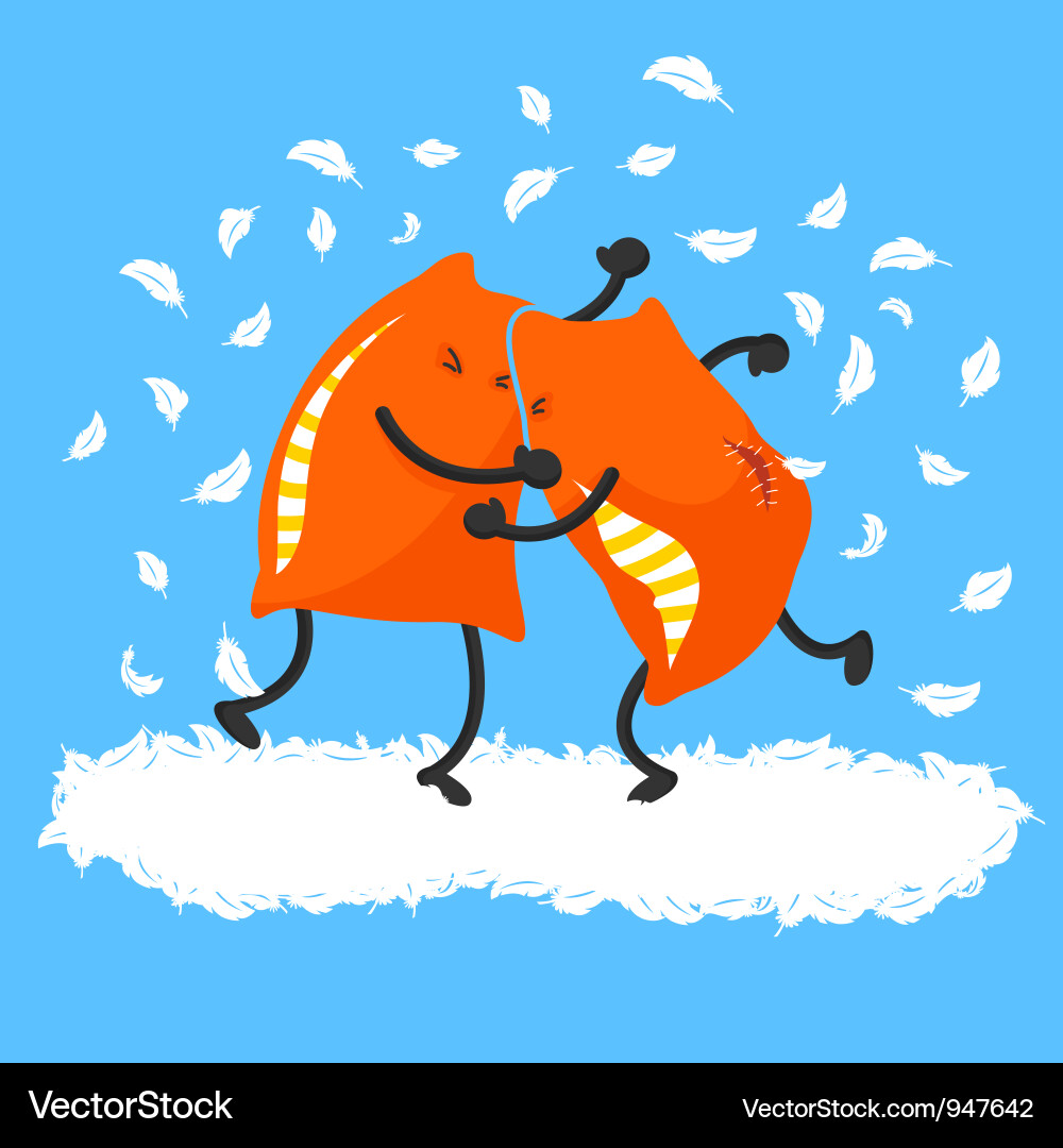 Pillow fight Royalty Free Vector Image - VectorStock