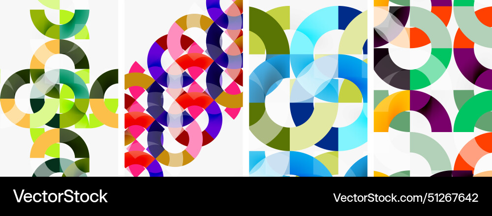 Set of circle lines poster backgrounds Royalty Free Vector