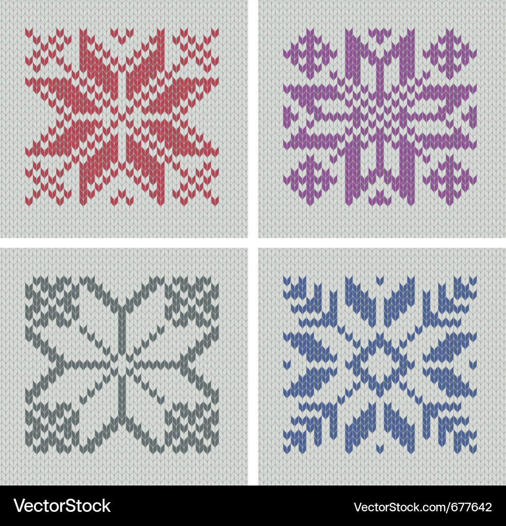 Set of norwegian traditional knitting designs Vector Image