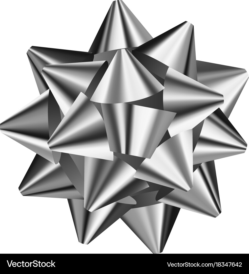 Silver bow Royalty Free Vector Image - VectorStock