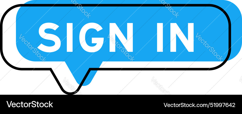 Speech banner and blue shade with word sign Vector Image