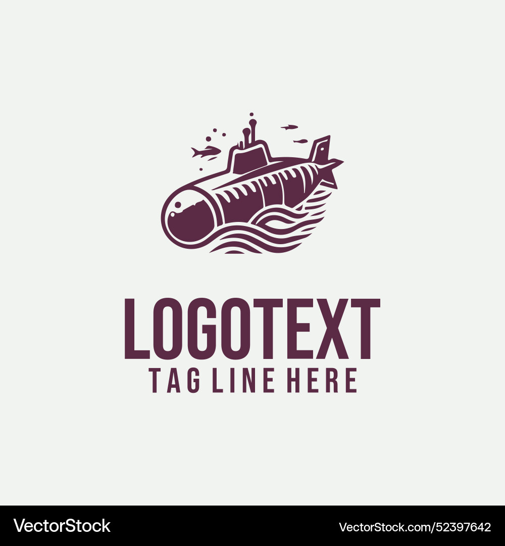 Submarine logo Royalty Free Vector Image - VectorStock
