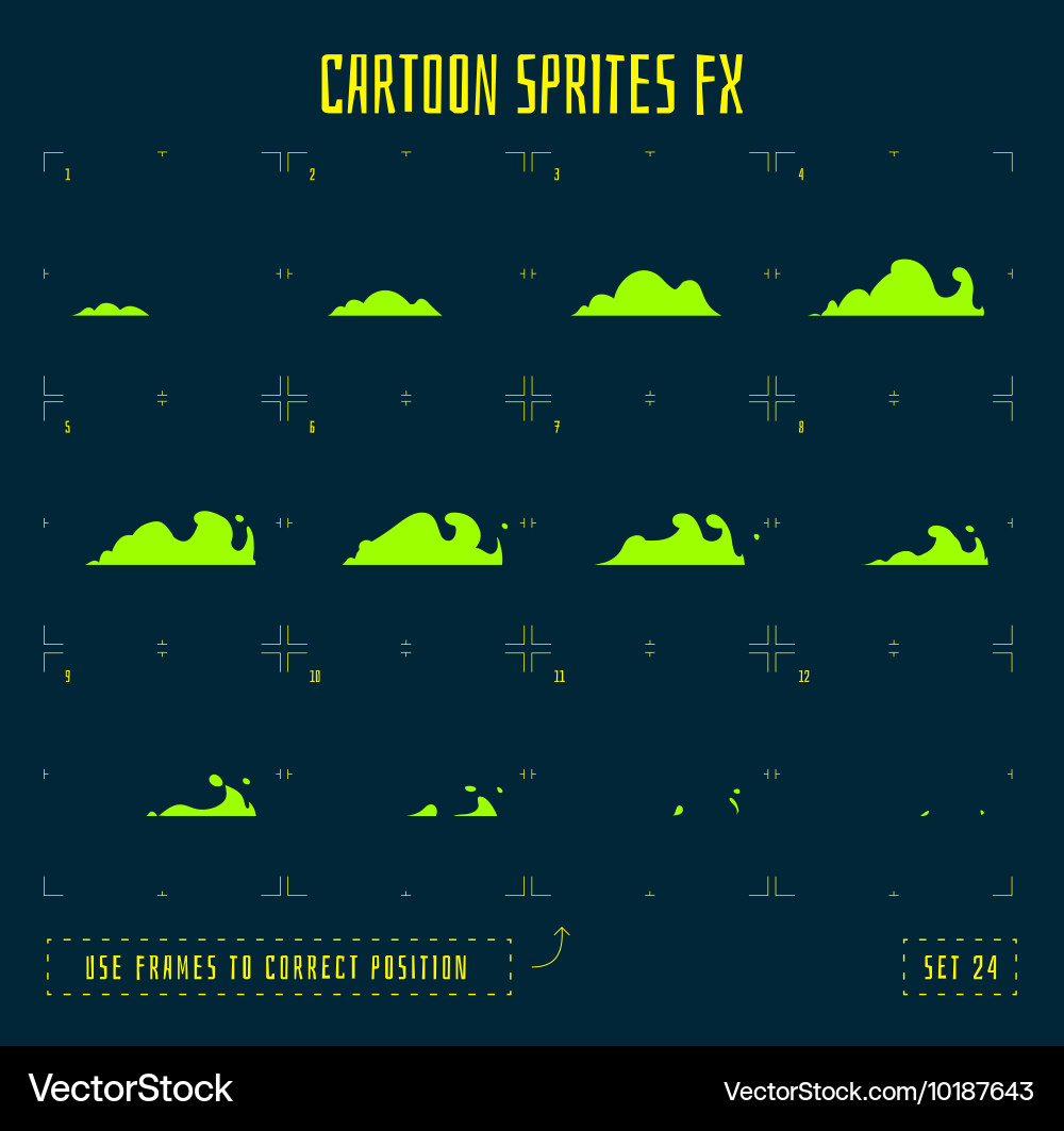 Animation frames or smoke sprites Royalty Free Vector Image