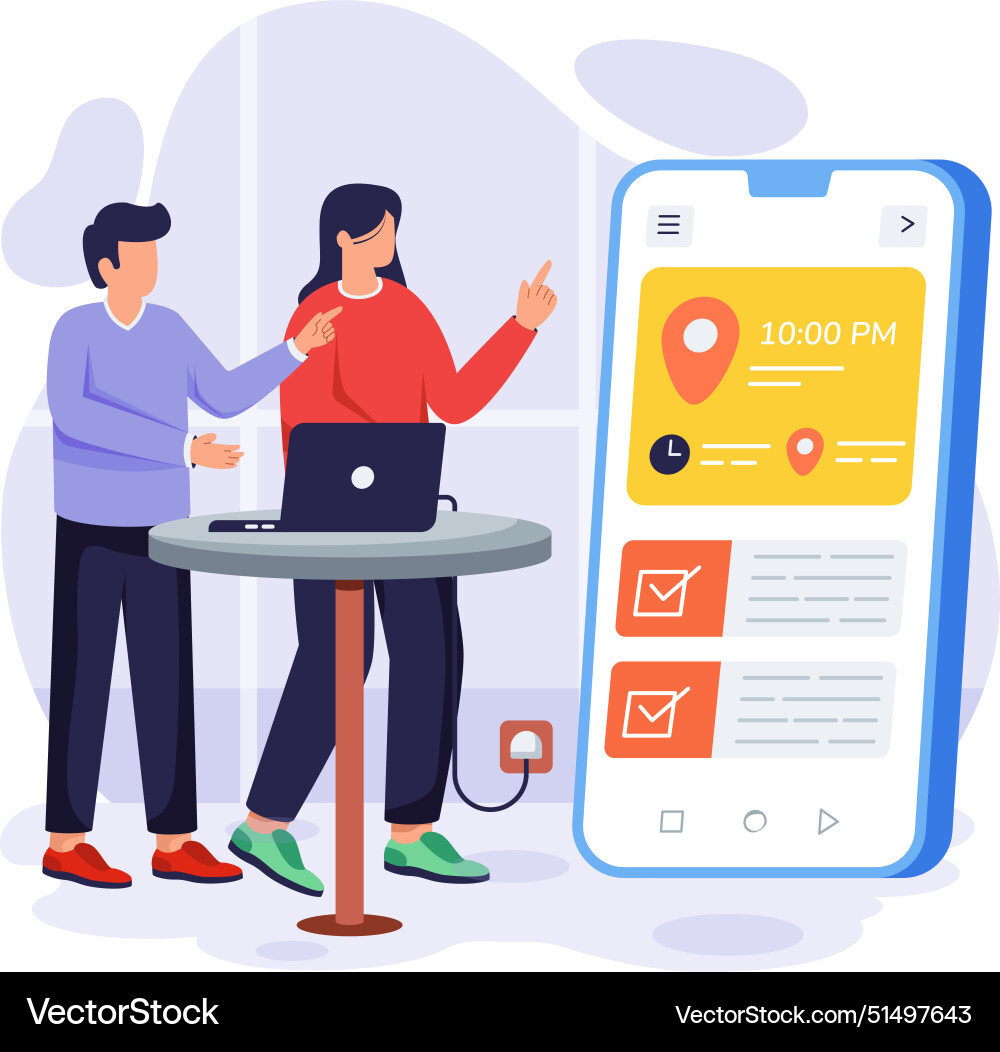 Appointment booking flat Royalty Free Vector Image