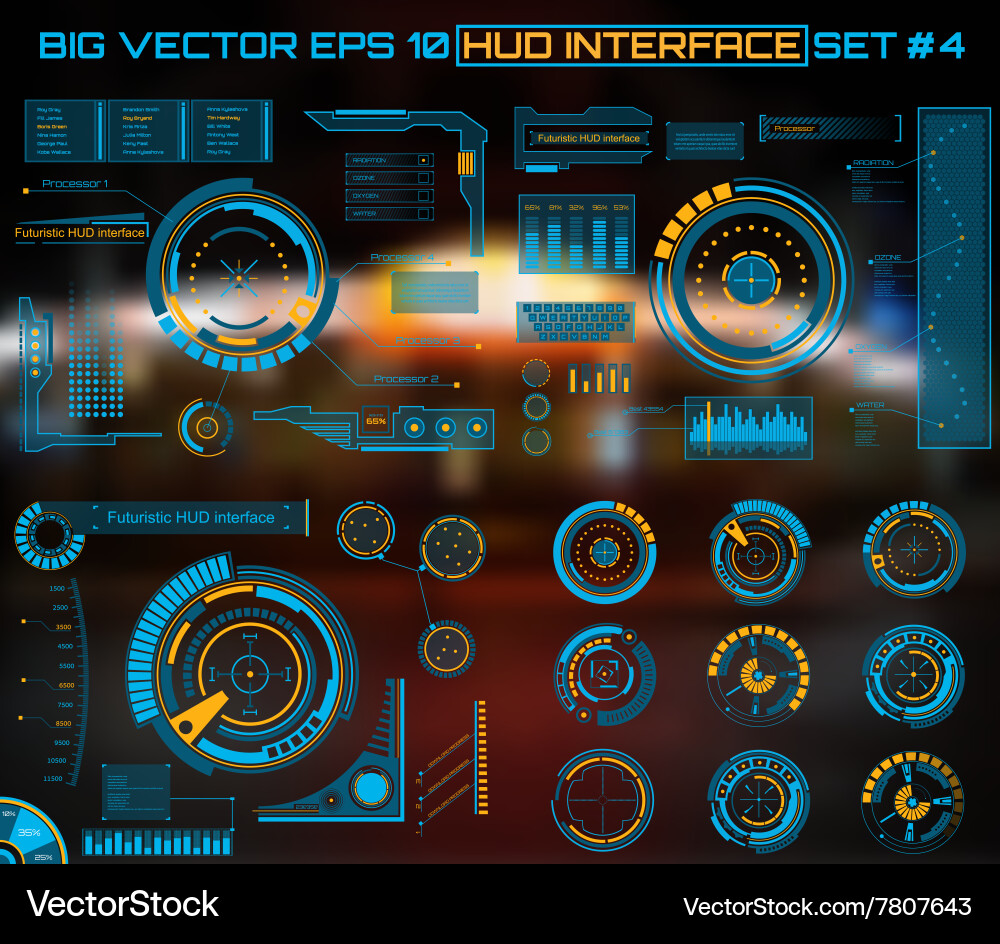 Graphic touch user interface hud Royalty Free Vector Image