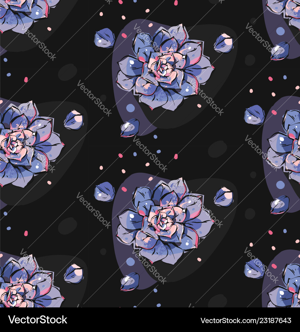 Hand drawn purple flower Royalty Free Vector Image