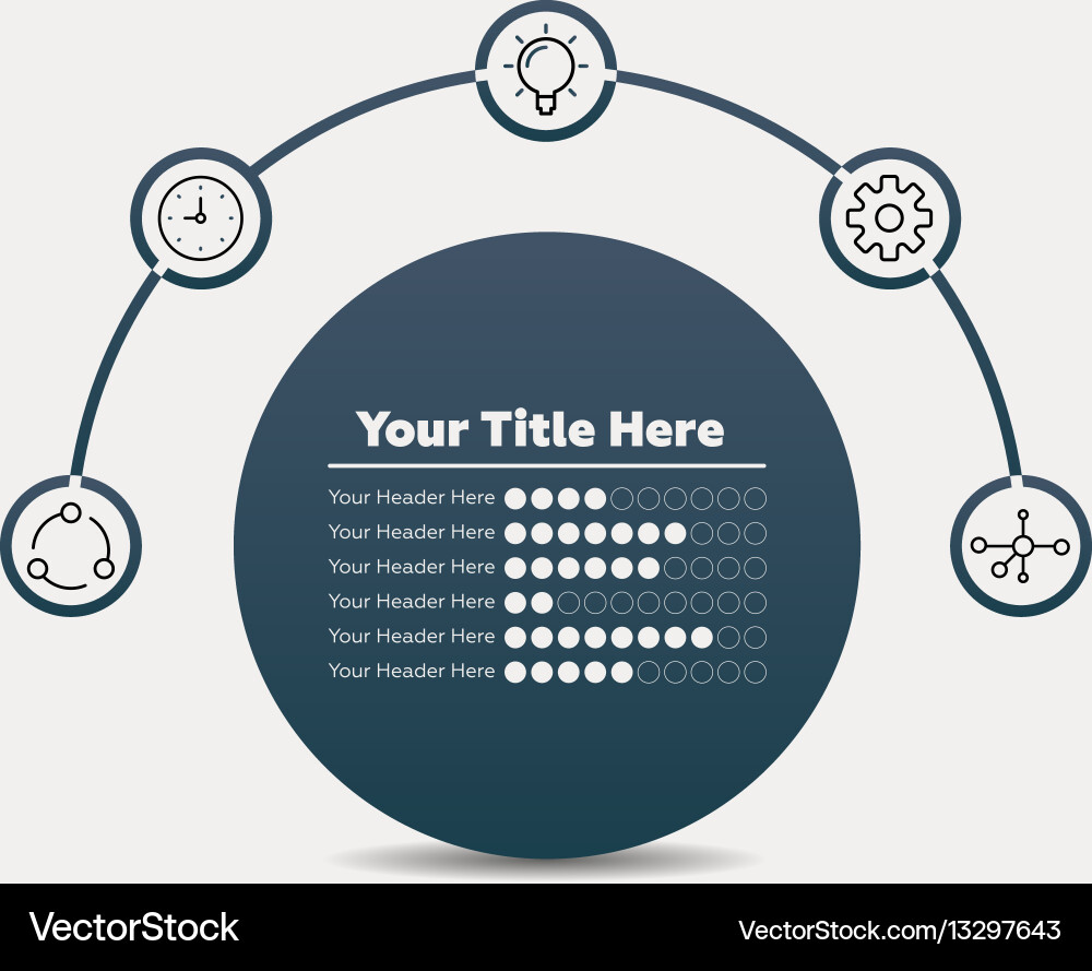 Icons and horizontal bar chart Royalty Free Vector Image
