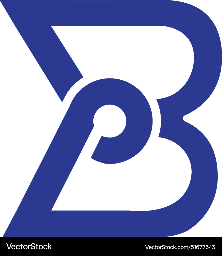 Initials bp logo design pb template Royalty Free Vector
