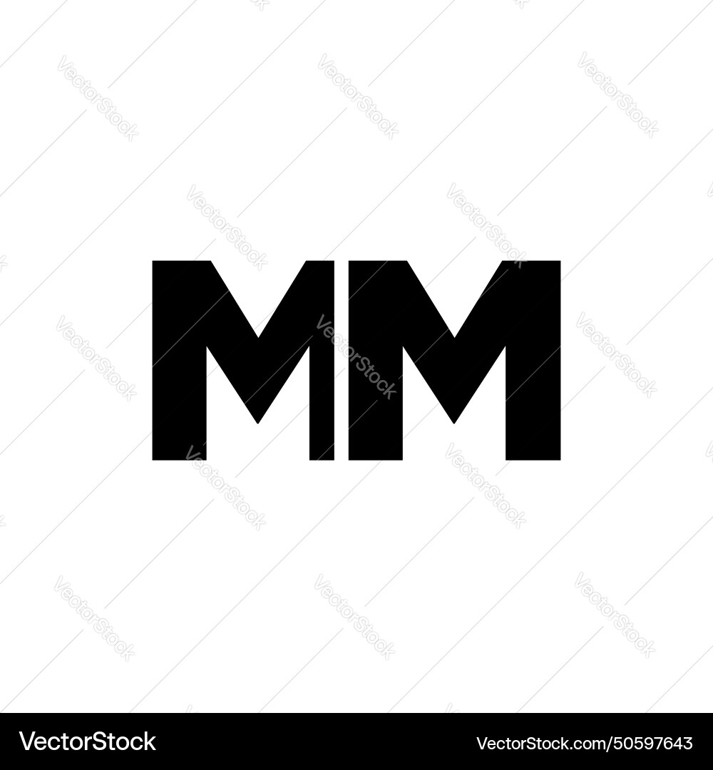Letter m and mm logo design template minimal Vector Image