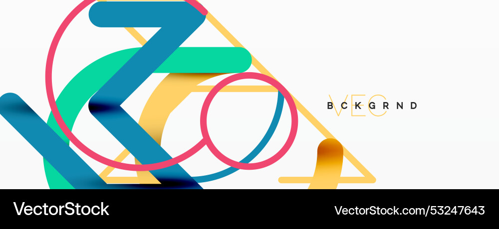 Linear design colorful circles and lines Vector Image