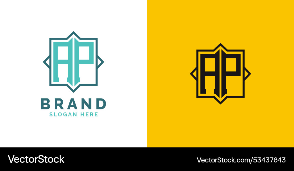 Modern ap monogram logo design initial letter ap Vector Image