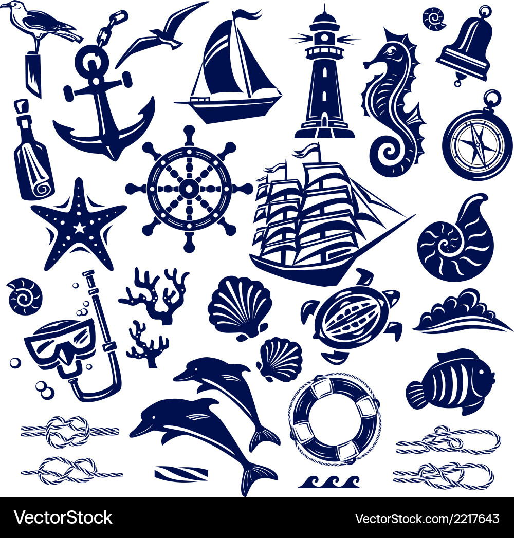 Ocean Sea Icons - Summer Collection Royalty Free Vector