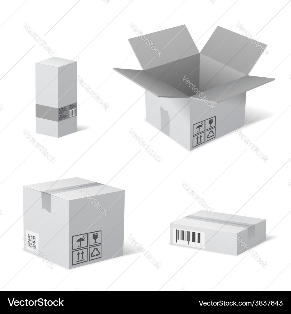 Packaging boxes Royalty Free Vector Image - VectorStock