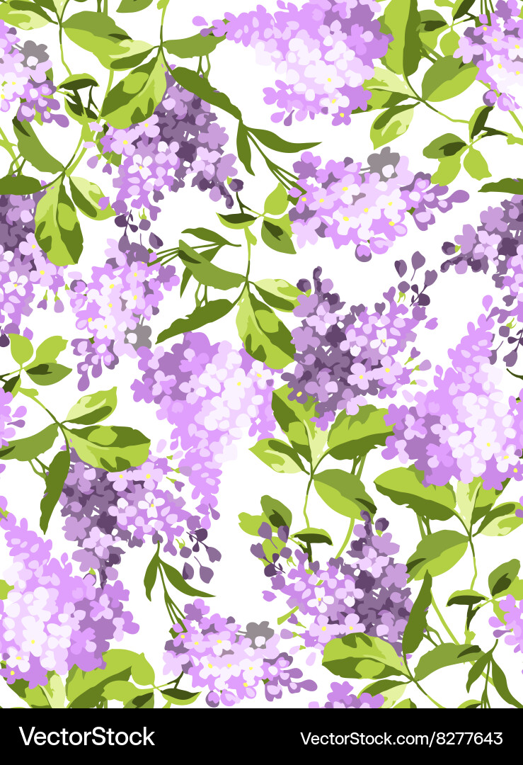 Seamless pattern with lilac flowers Royalty Free Vector