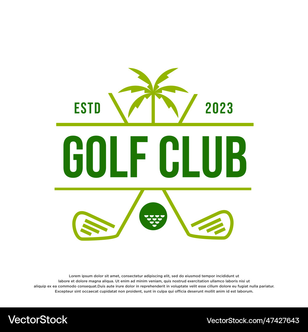 Vintage Golf Club Logo - Retro Style Royalty Free Vector