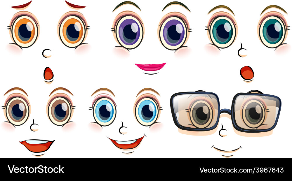 Women faces Royalty Free Vector Image - VectorStock