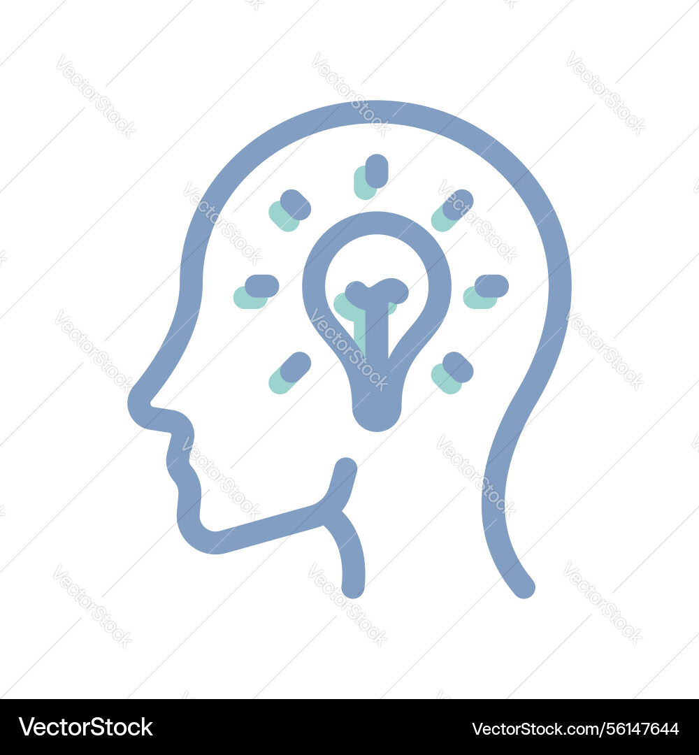 An icon made in a simplified style man head light Vector Image
