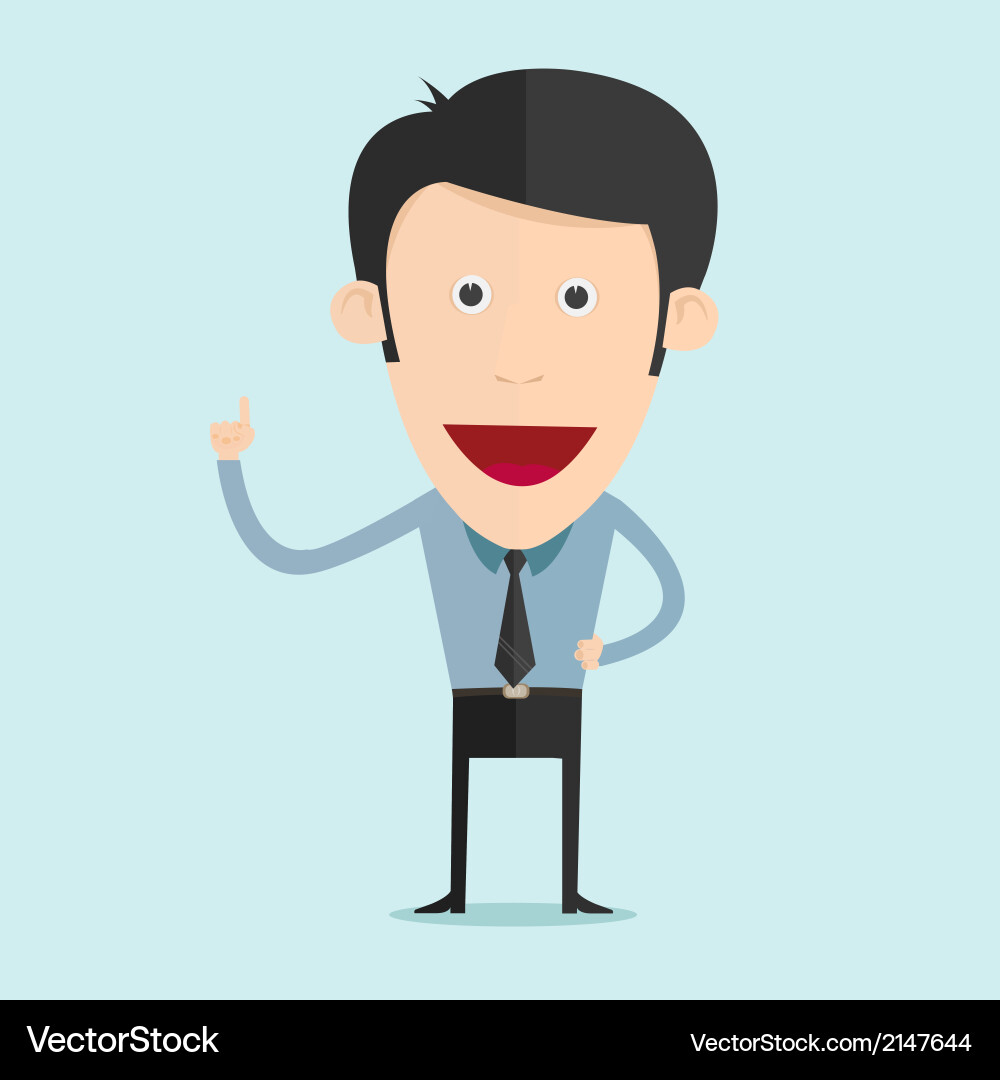 Cartoon raise his hand Royalty Free Vector Image