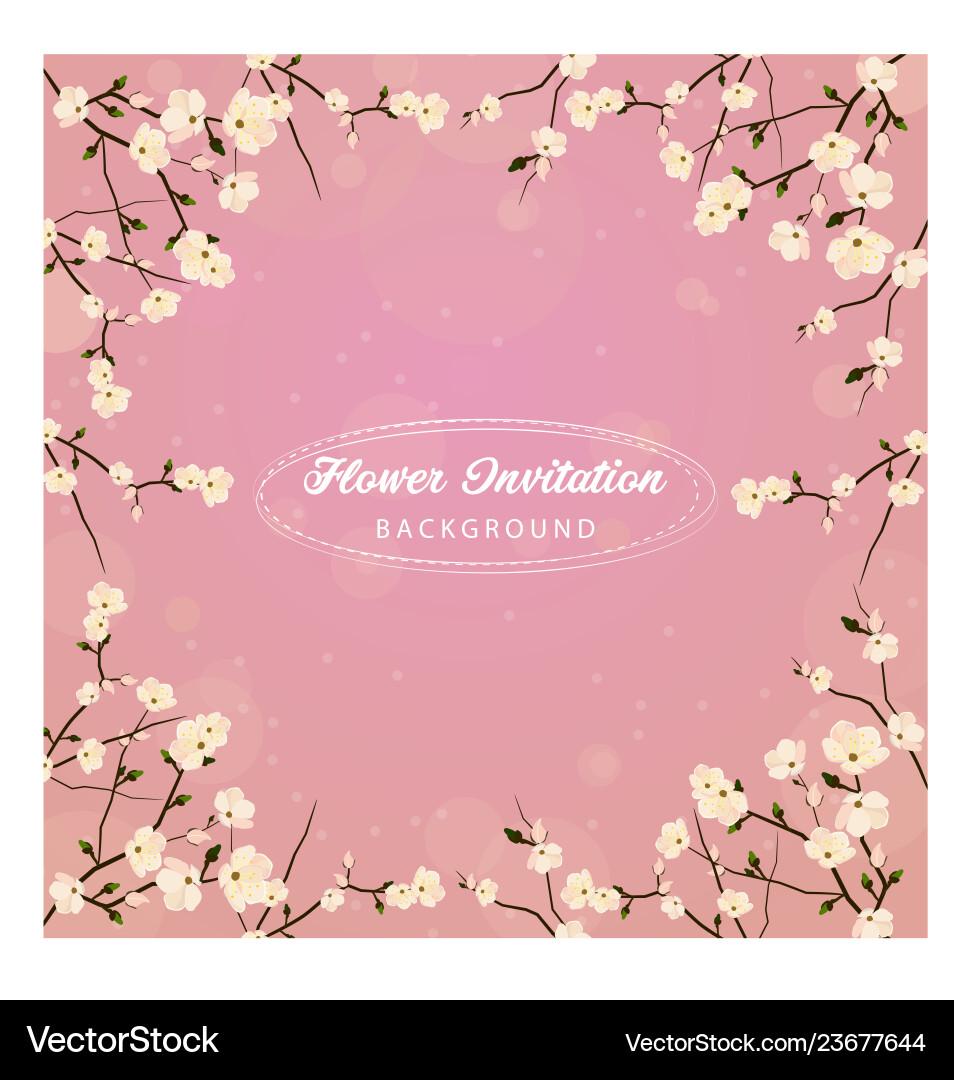 Flower invitation background Royalty Free Vector Image
