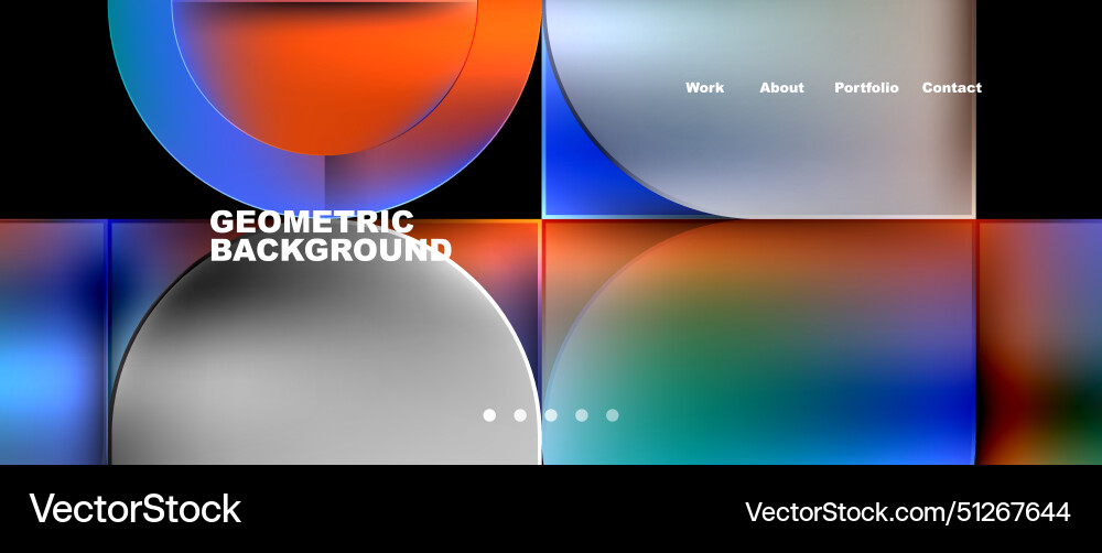 Geometric abstract glassmorphism with circles and Vector Image