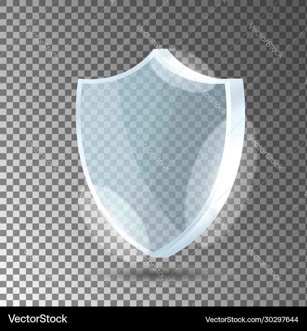Glass shield blue acrylic security Royalty Free Vector Image