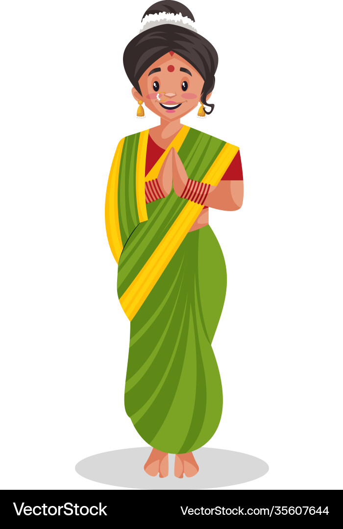 Indian marathi woman cartoon Royalty Free Vector Image