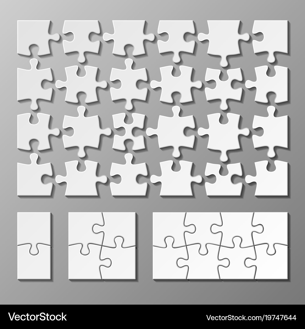 Jigsaw puzzle piece template isolated Royalty Free Vector
