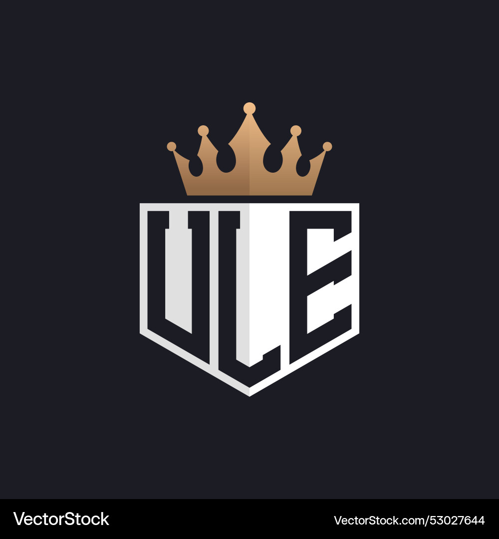 Luxury ule logo with crown elegant initials Vector Image