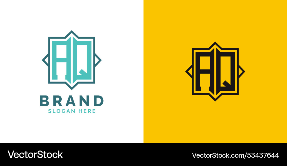 Modern aq monogram logo design initial letter aq Vector Image