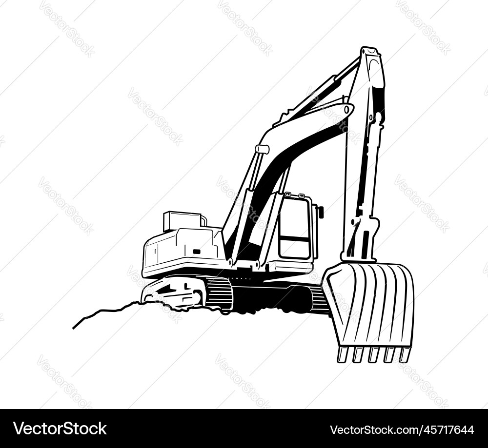 Modern Crawler Excavator Royalty Free Vector Image