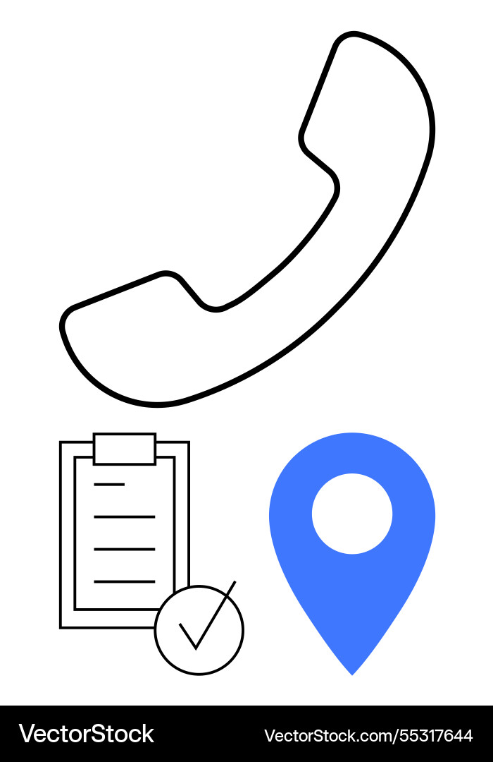 Phone receiver checklist with checkmark and blue Vector Image