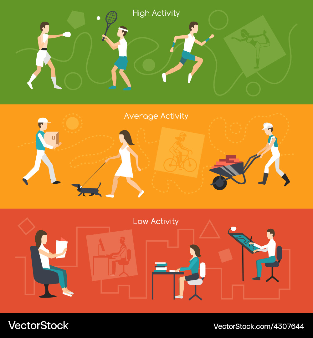 Physical activity banners Royalty Free Vector Image