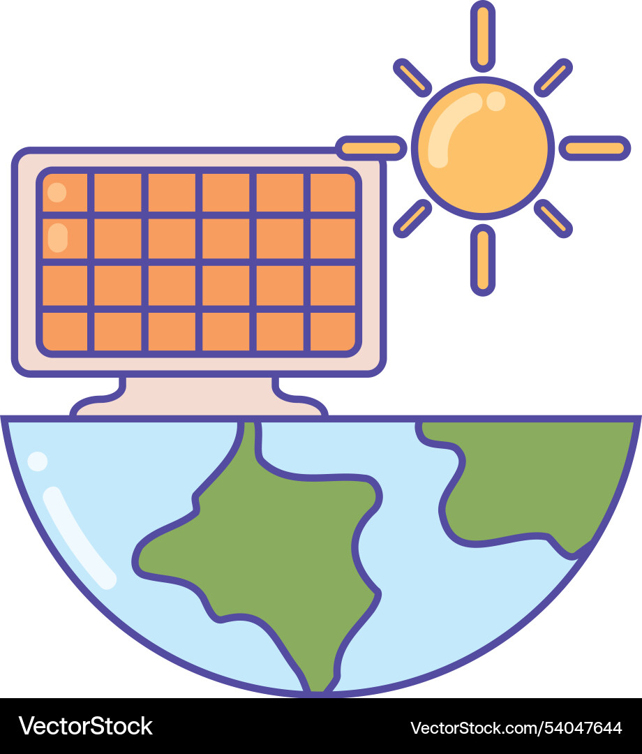 World solar renewable energy Royalty Free Vector Image