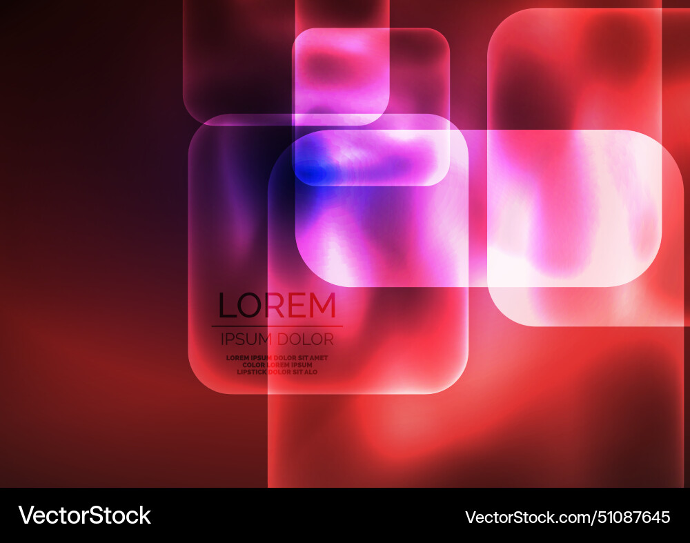 A red background with glowing squares and place Vector Image