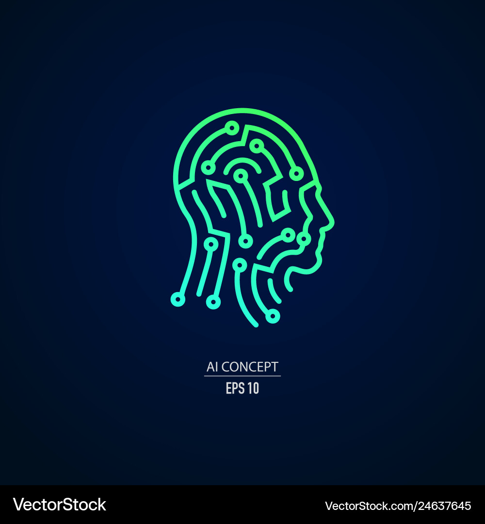 Ai head Royalty Free Vector Image - VectorStock