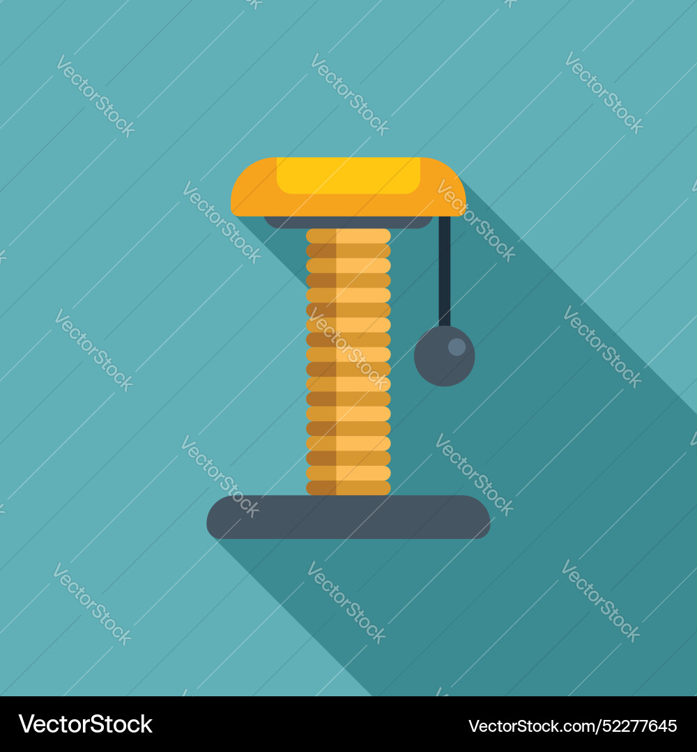 Cat scratching post with hanging ball for playing Vector Image
